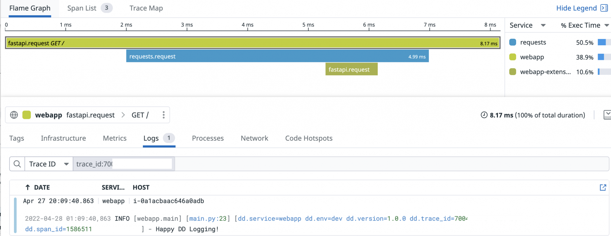 Datadog Logs and APM Trace Injection - YippeeCode